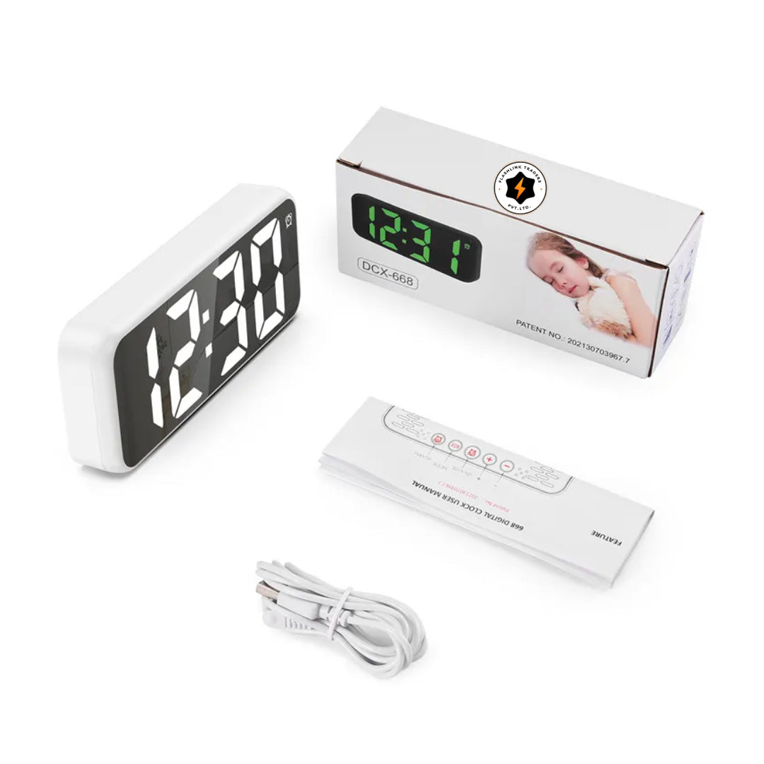 DCX-668 LED Alarm Clock – Bright Display – SmartEshop.Pk